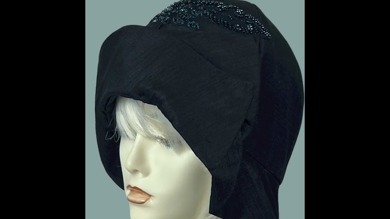 1920’s Flapper Beaded Silk Cloche Hat
