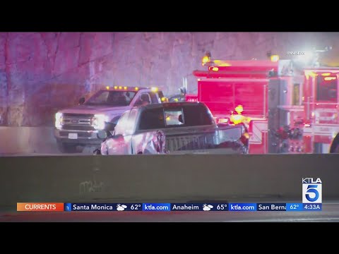 Deadly crash leaves officer in hospital, closes SB 405 in Brentwood