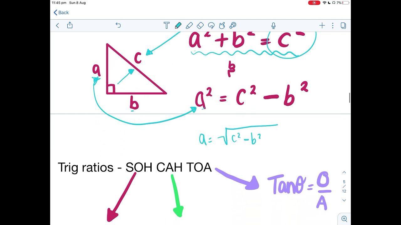 Stage 1 general maths trigonometry cheat sheet