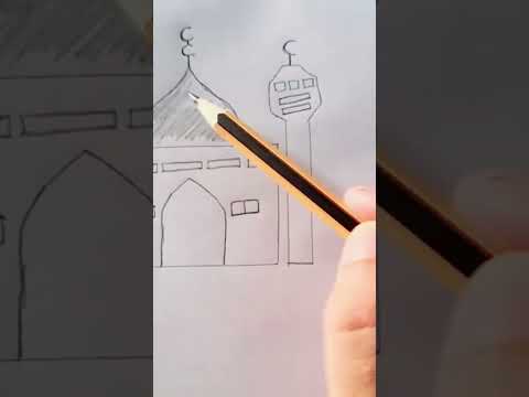 How to draw a mosque /Mosque art pencil sketch #islam #mosqueart #drawing #art