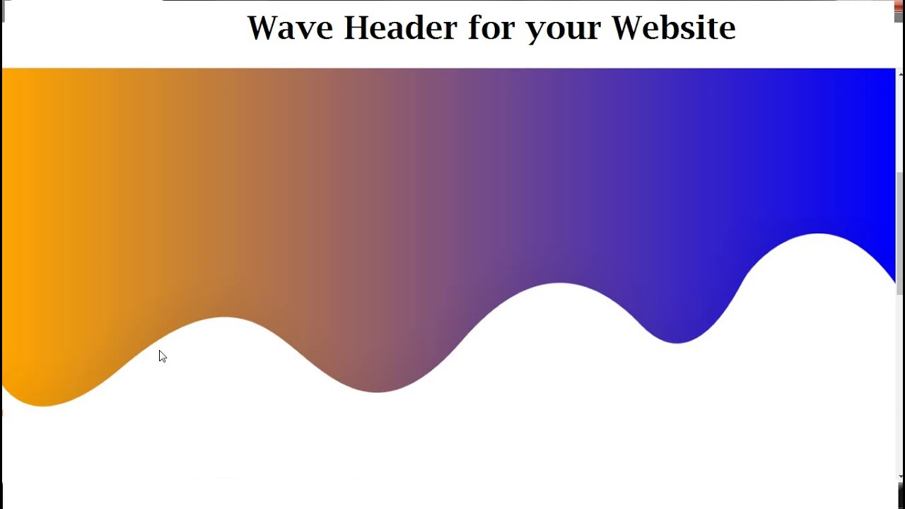 Create wave Header for Your Website Using Html,CSS step by step..