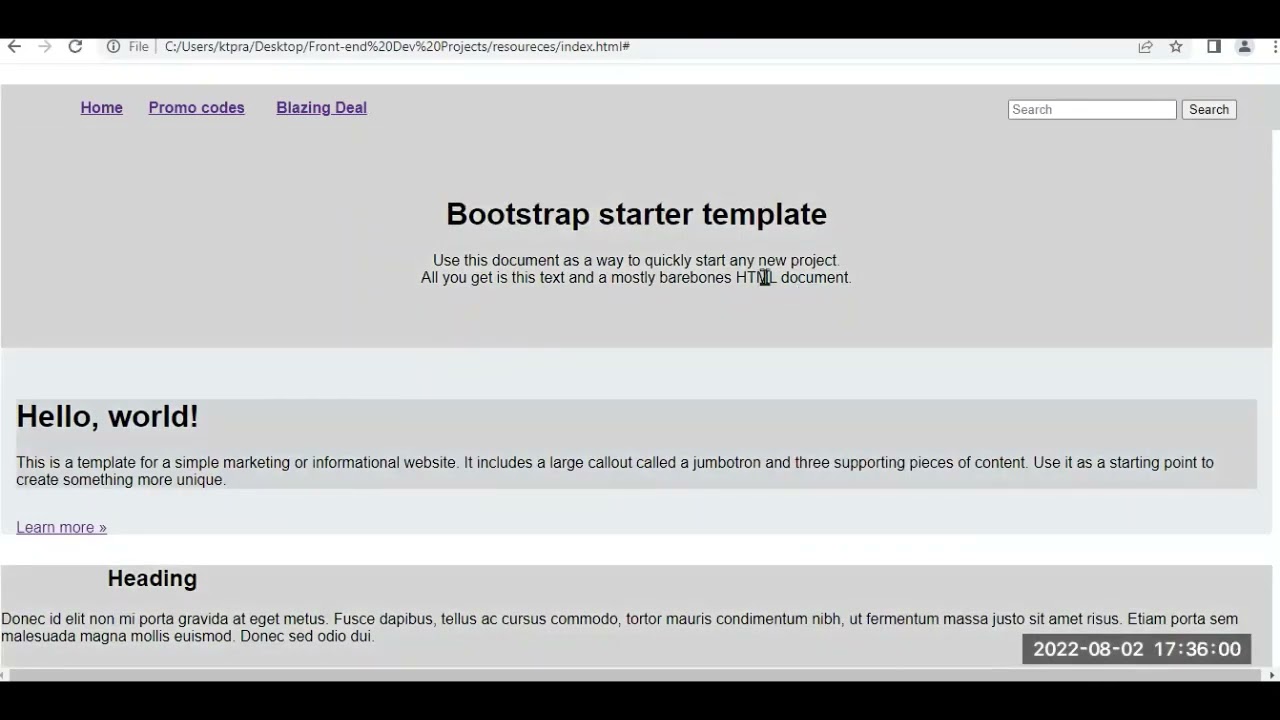 How to build website in VSCode using Bootstrap #html #css #vscode #webdevelopment #codinglife #java
