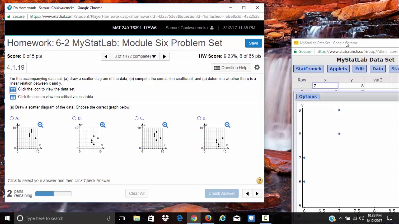 Module 6 Homework (Correlation and Regression)