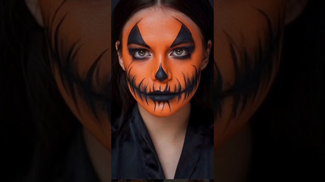 spooky pumpkin makeup #makeup #halloween #trending #shorts #viralvideo #youtubeshorts