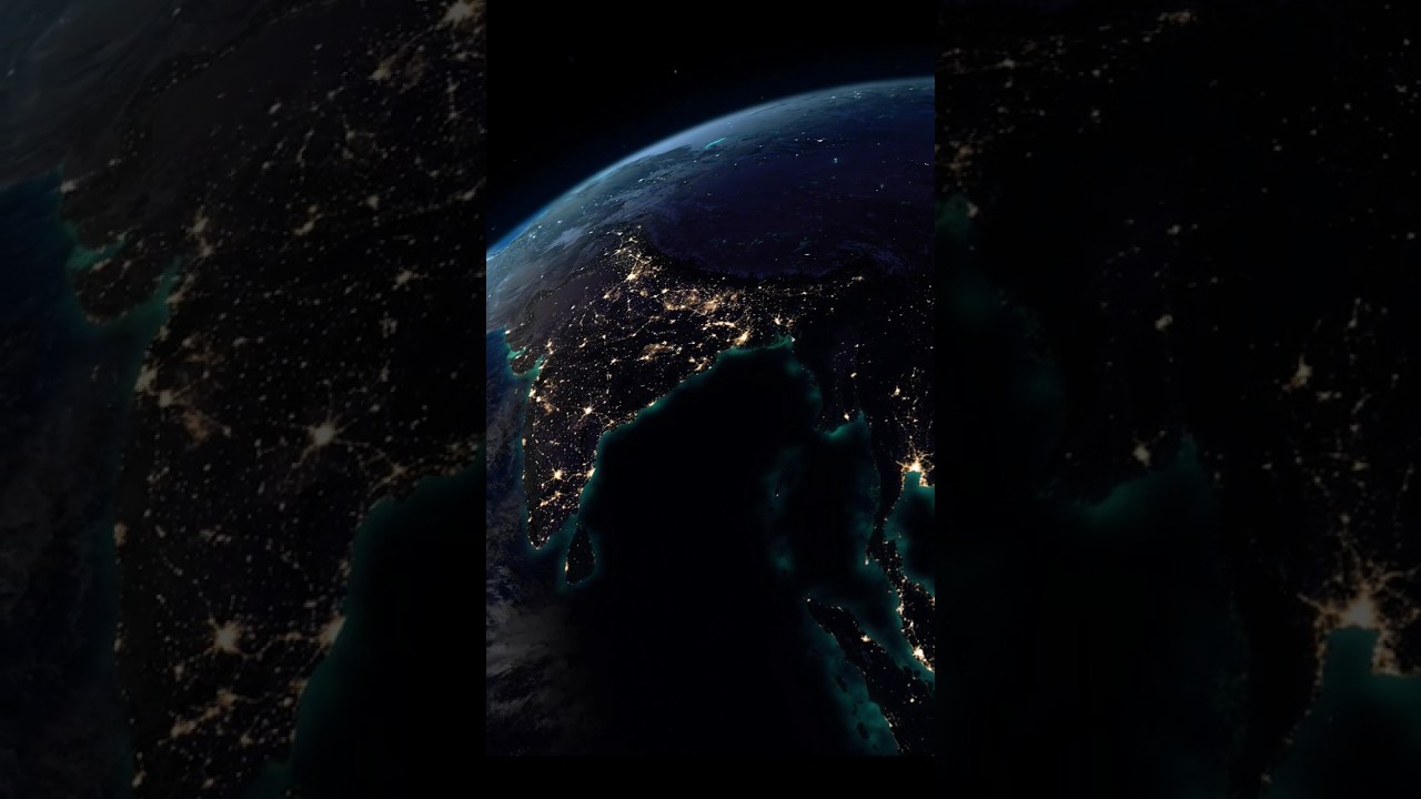 How Earth looks from space 🌍 India Day to Night from Space #shorts #space #earth #interstellar