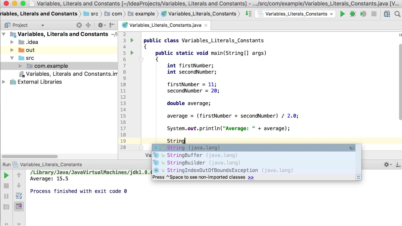 3. Variables, Literals and Constants in Java
