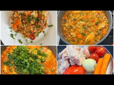 Ghiveci cu orez,legume și aripioare de pui