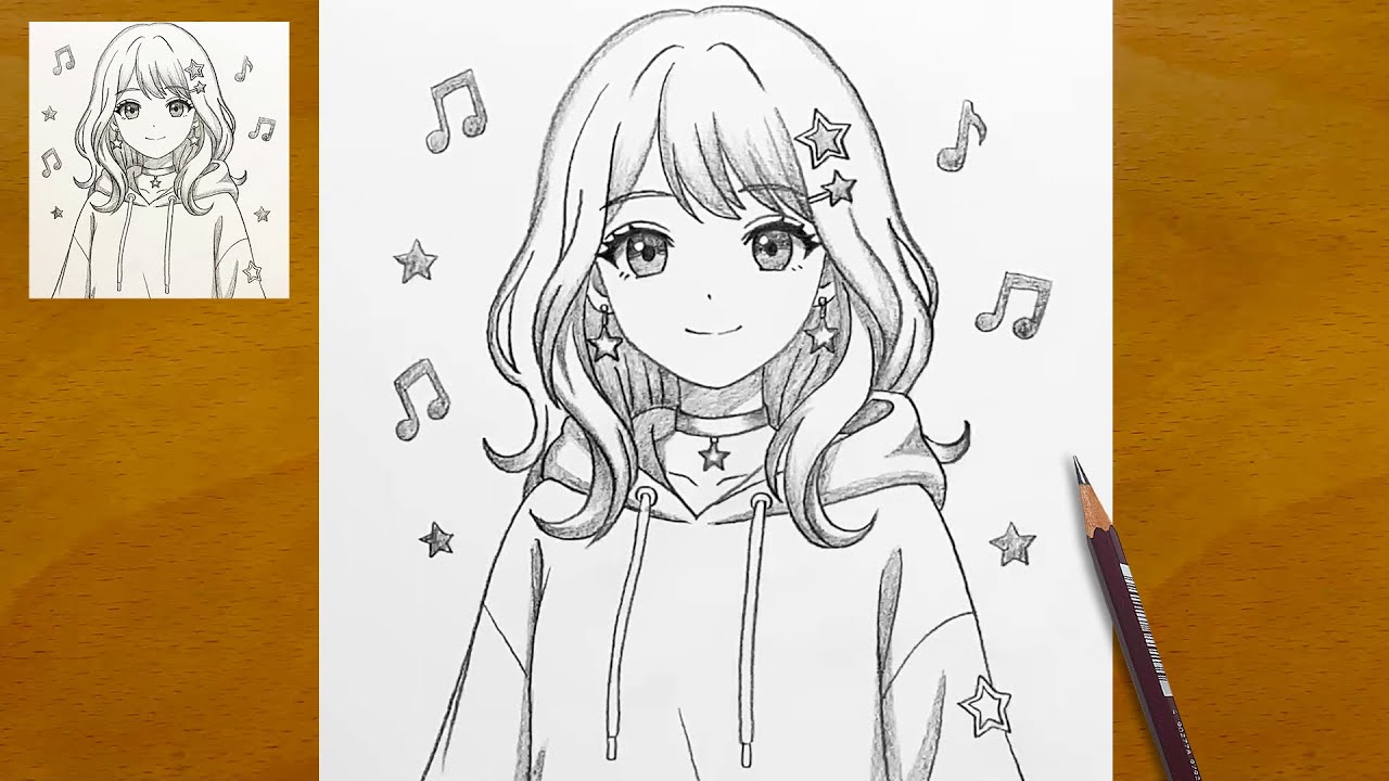 How to Draw a Cute Anime Girl Step by Step | Easy Pencil Sketch