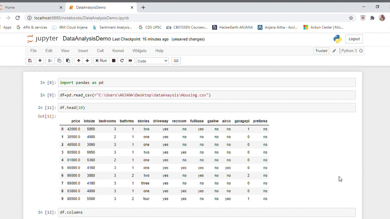Python Data Analysis - Jupyter notebook