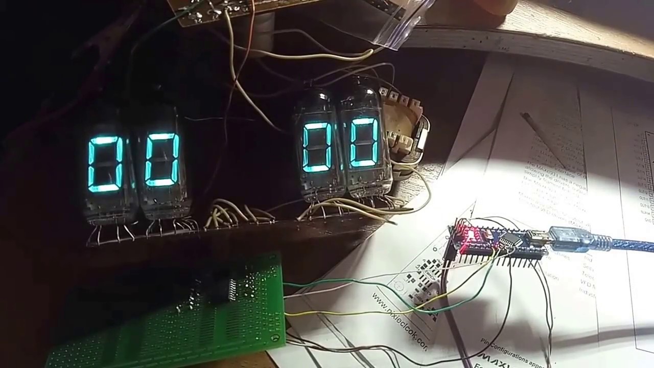 Prototype of my new VFD clock project.