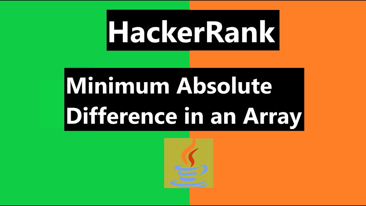 Minimum Absolute Difference in an Array HackerRank Solution - java 8| Greedy Algorithms HackerRank