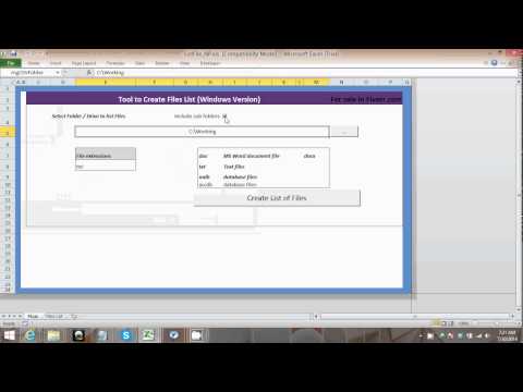 Excel Software to Create List of Files in a folder and subfolders