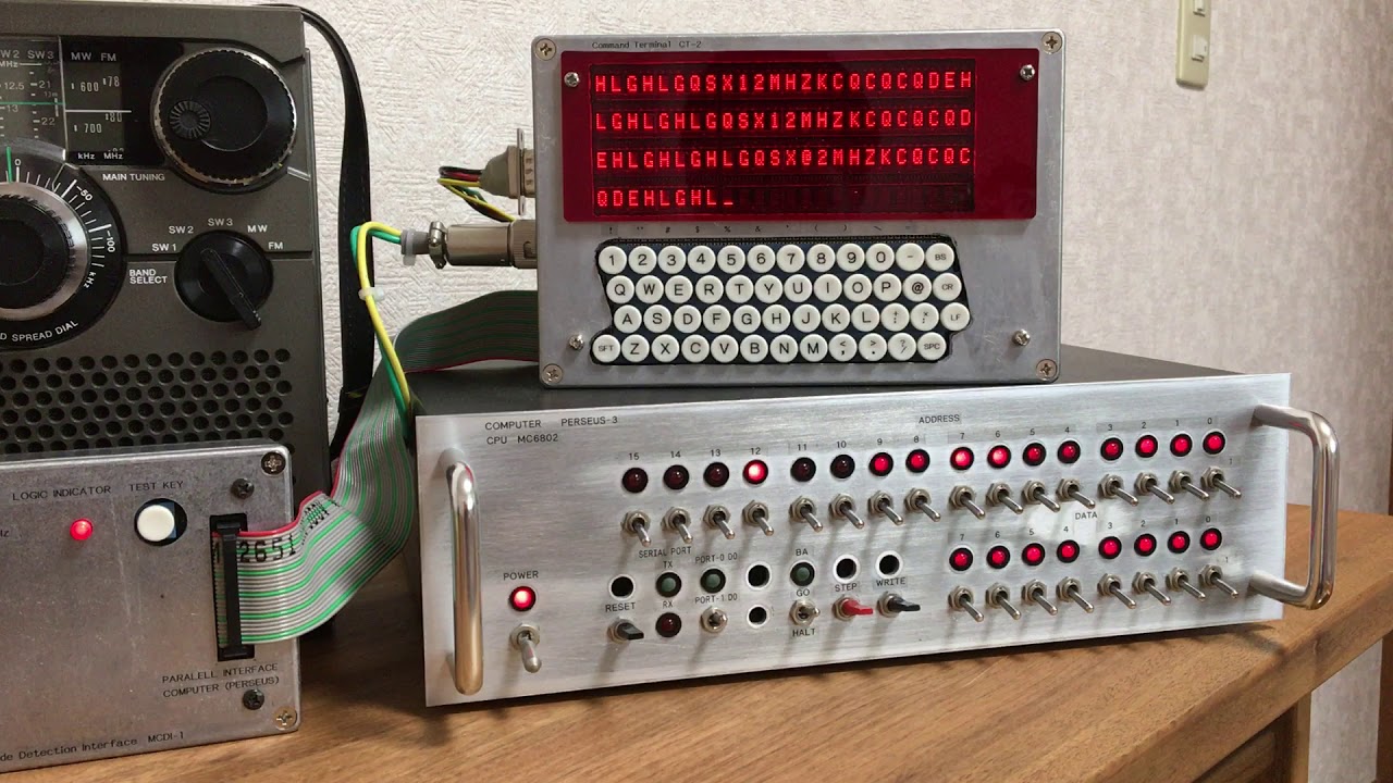 Homebrew 6802 computer decoding Morse code