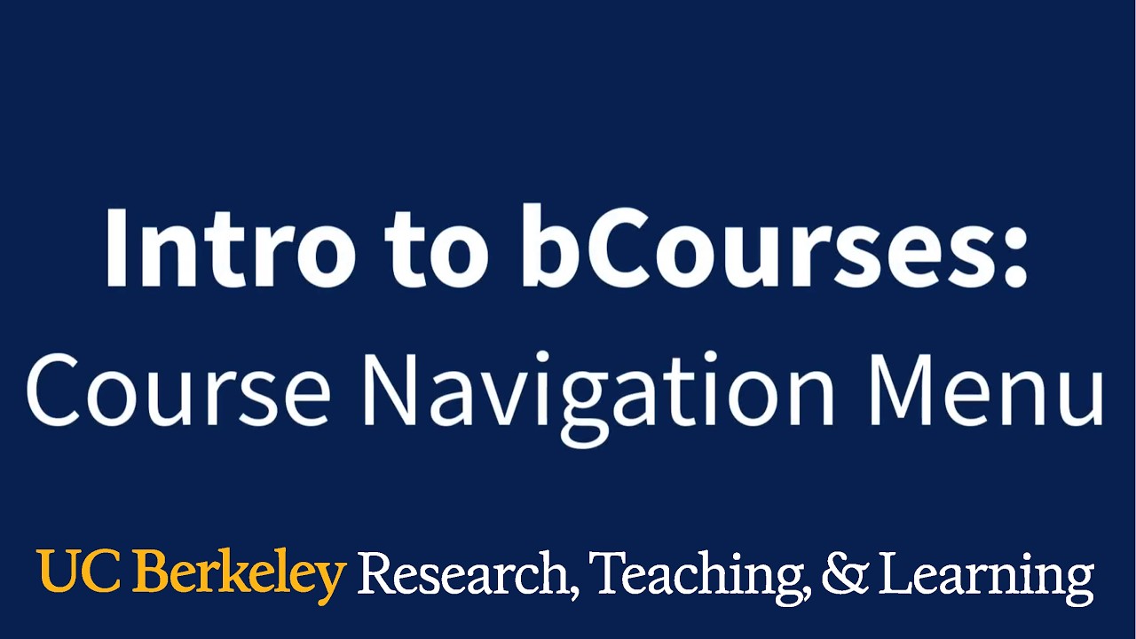 Modifying the Navigation Menu in bCourses