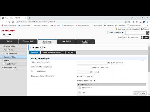 Sharp: How to Create a Custom Folder for Secure Print