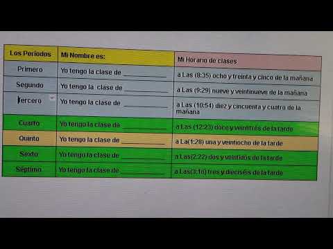 Class schedule Spanish 1 sample video