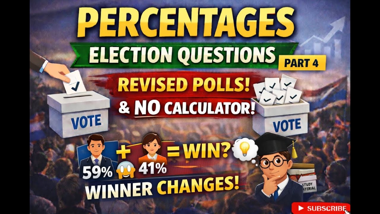 Revised Polls Change Everything 🤯 | Election Percentage (Part 4) #election #percentages #maths #exam