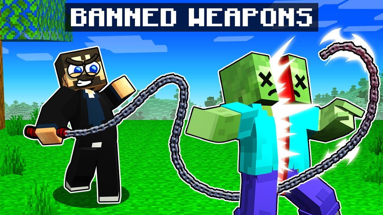 Using BANNED Weapons in Minecraft