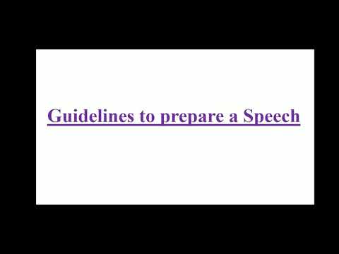 Guidelines to prepare a SPEECH