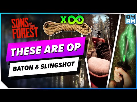 INFINITE Resources in Sons of The Forest & Epic Weapons - Stun Baton & Slingshot Guide