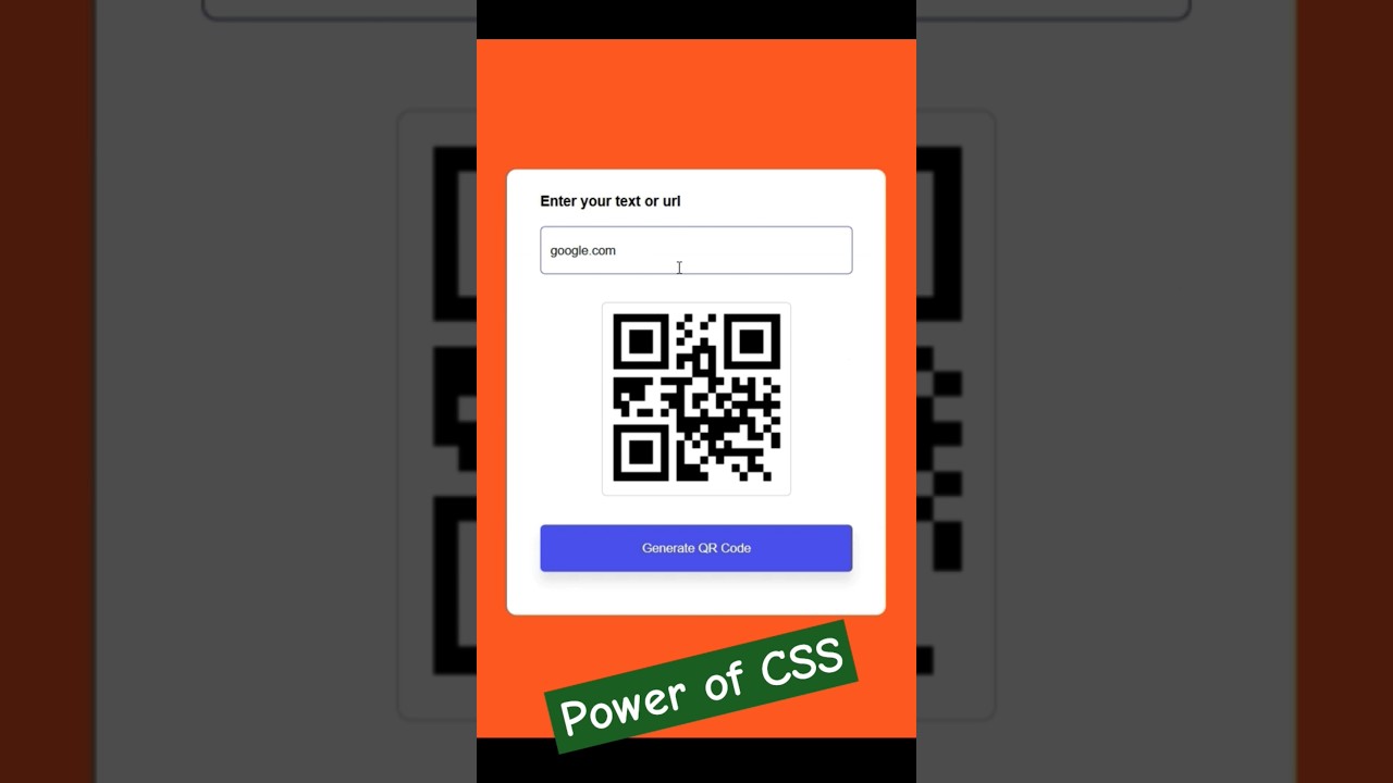 QR Code Generator made with HTML, CSS and JS