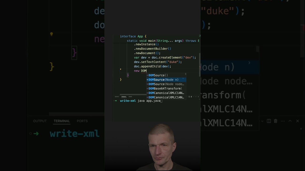 Writing XML Document To File with a Transformer #java #shorts #coding #airhacks
