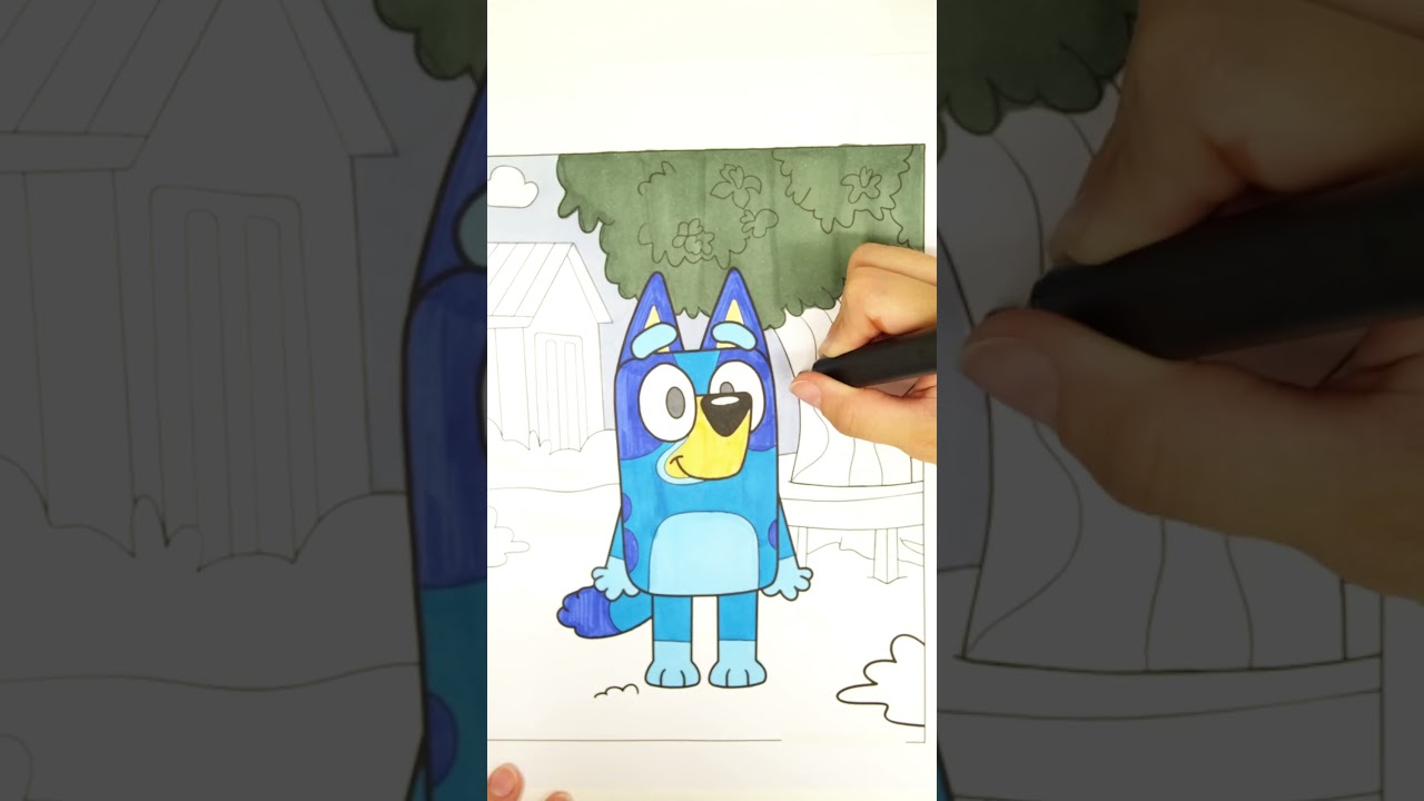 💙 BLUEY Coloring Page for kids| Disney Jr | Color Club | NCS music  #bluey #coloringforkids #disney