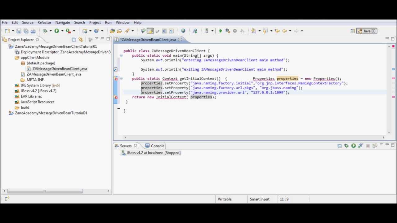 EJB 3.0 - MDB Queue Tutorial [01] - Running on the JBoss Application Server