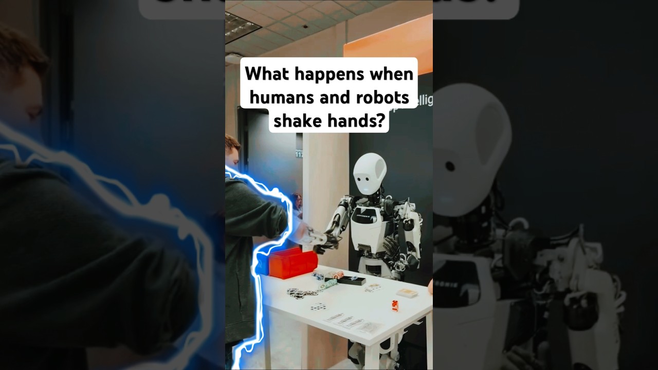 Humans & Robots Shake Hands—The Future is Here!  #AI #ArtificialIntelligence #FutureTech