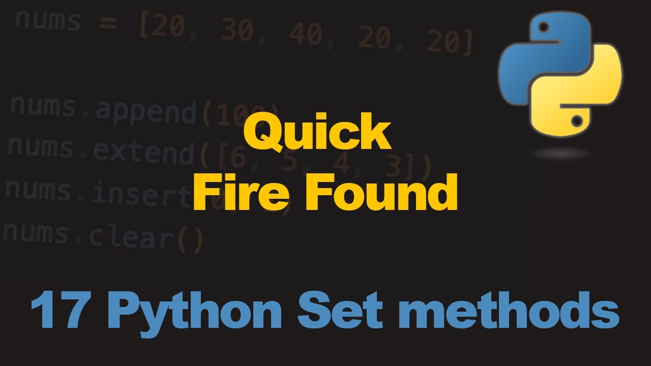 Every Python Set Method in 6 Minutes.