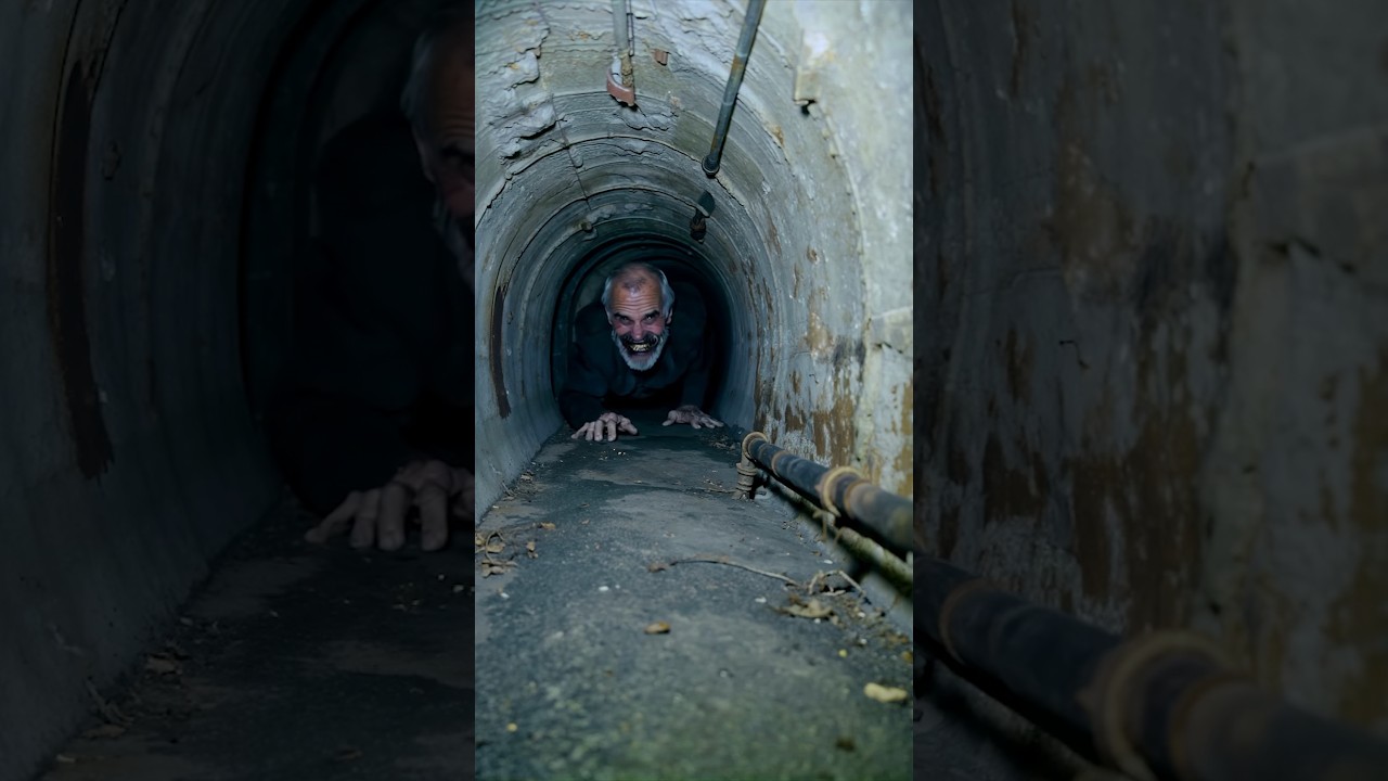 SCARY Man in mysterious tunnel #monster #horror #scary