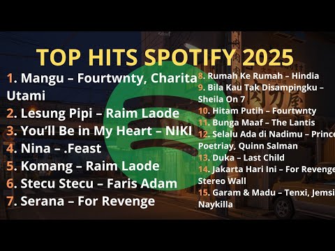 Top hits lndonesia Songs Spotify 2025 | mangu- Fourtwnty | lesung pipi - Raim Laode | Nina -Feast
