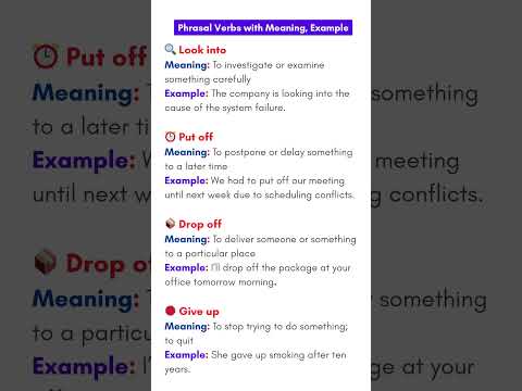 Phrasal Verbs in English with Meanings, Example | Speak Fluent English | Common Daily Phrasal Verbs