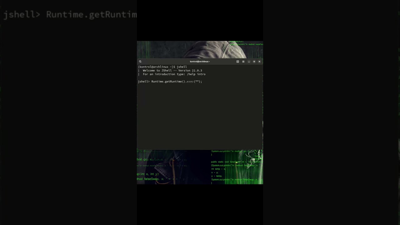 Shutdown your PC with Java via the jshell #java #linux #archlinux