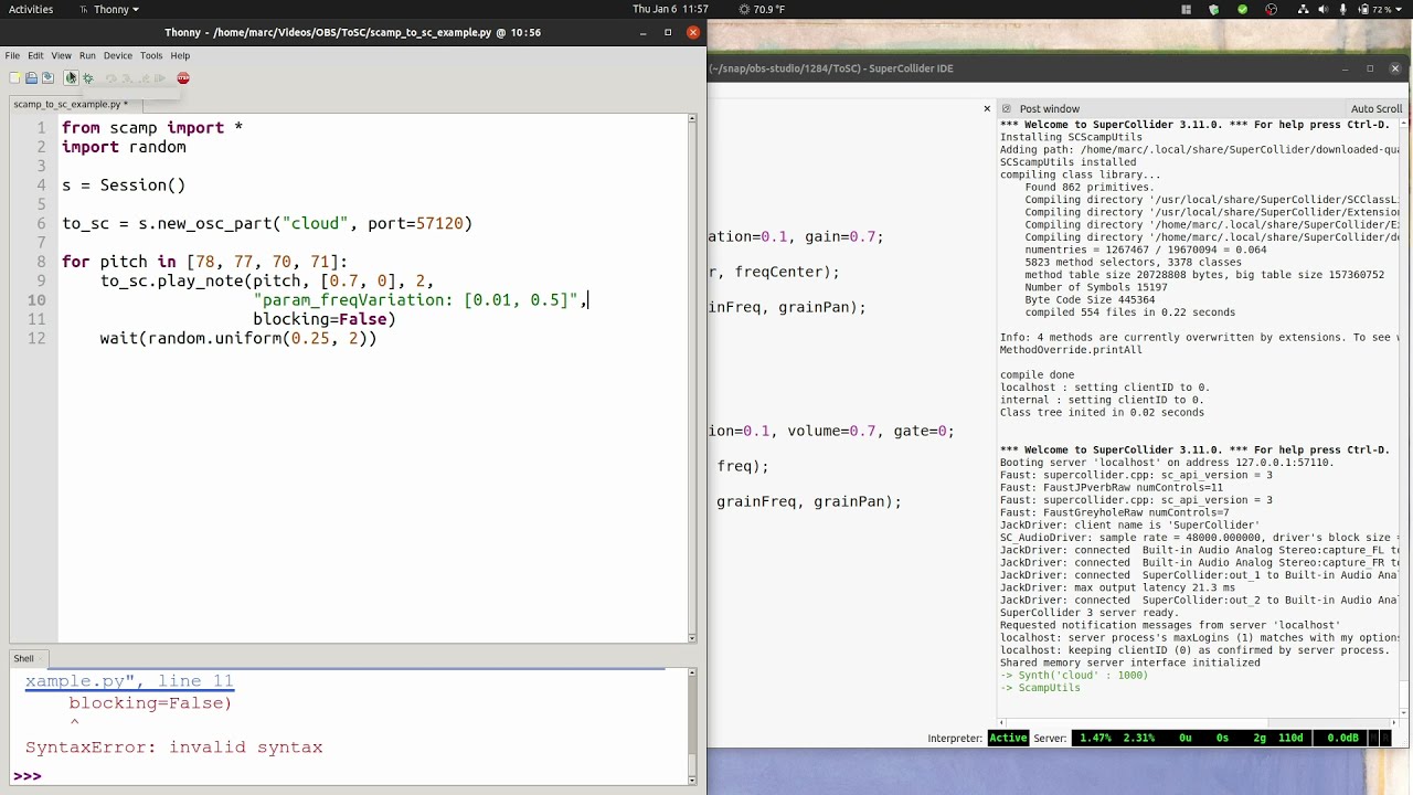 Tutorial on Python and SuperCollider - Resources - scsynth