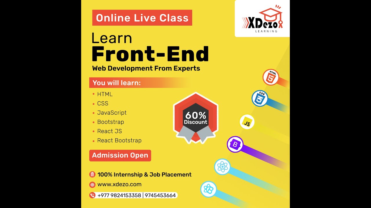 Front-End Development with React JS Course | HTML, CSS, JS, Bootstrap, React JS, React Bootstrap
