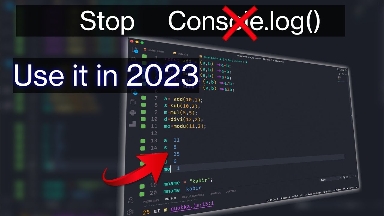 Stop Using Console log() In 2023 | Use This Extension & Method