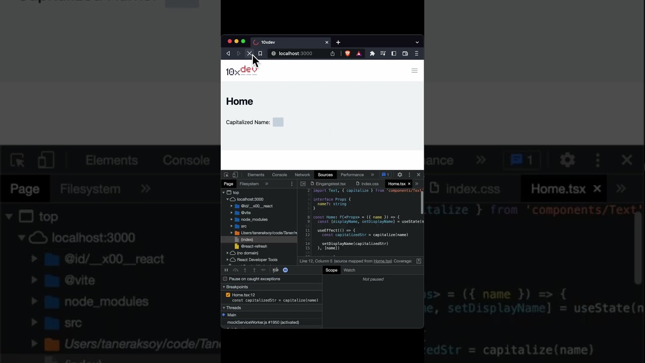 Debugging React Apps with Chrome Breakpoints