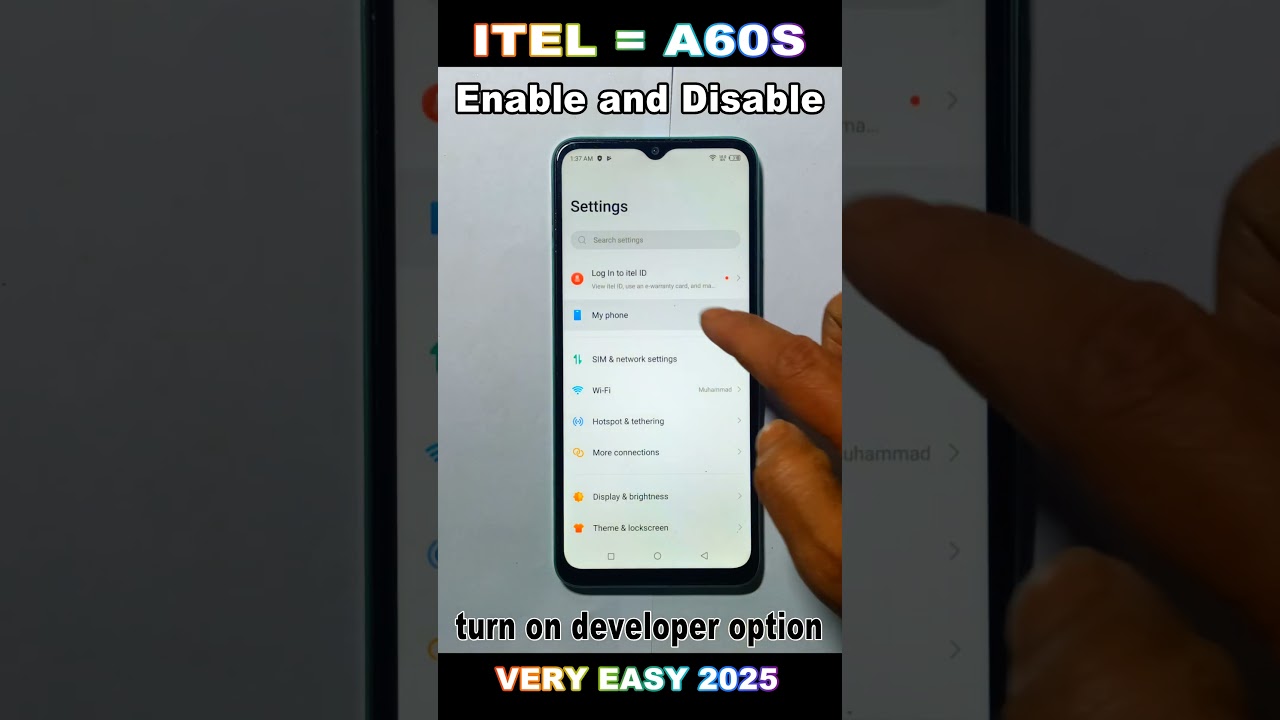 itel a60s Developer option Enable // itel a60s Enable usb debugging 2025//