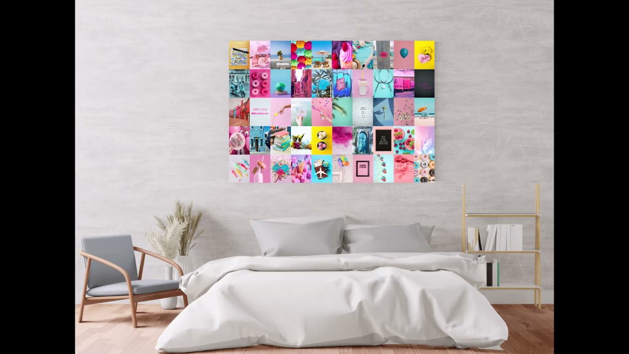 CARMINIS PINK&BLUE WALL COLLAGE KIT AESTHETIC PICTURES
