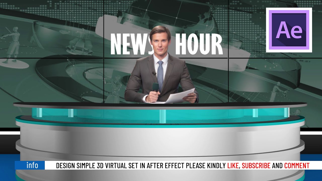 How to Create a News Broadcast Virtual Set || After Effect Tutorial