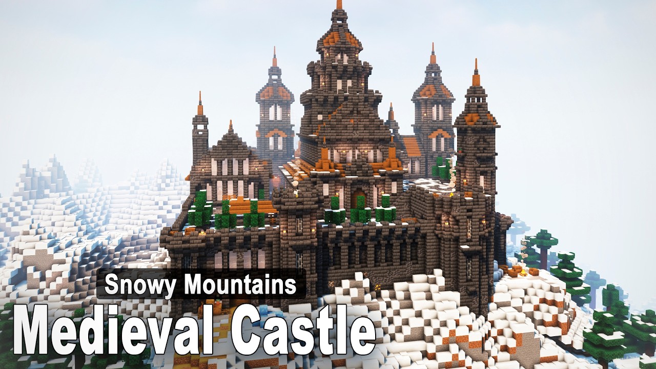 Minecraft: How to build a Mountain Deepslate Castle | Tutorial Part.3 - Minecraft Builders
