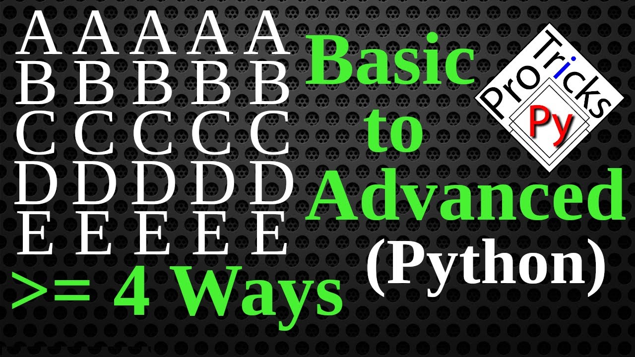 Python Pattern Program - Printing Character in Python | Square Pattern | Python Character Pattern 1