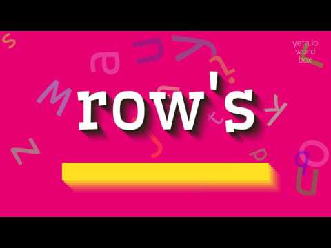 How to say "row's"! (High Quality Voices)