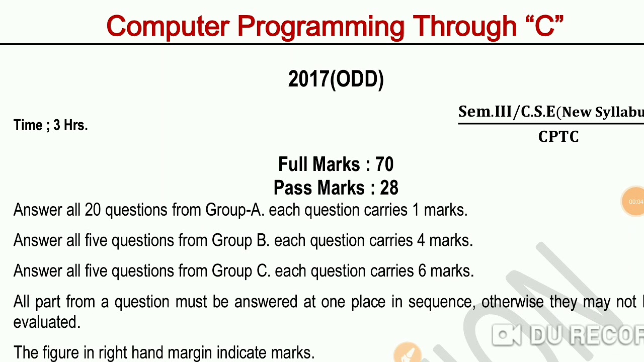 Question Bank- C Programming