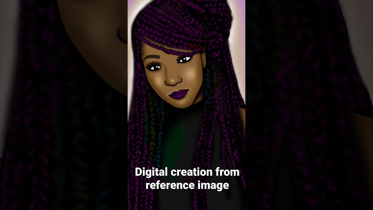 Digital art drawing created from reference image! #shorts