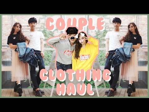 Our FIRST Couple Clothing Haul, Unboxing, Try-On •• 커플룩 언박싱!!