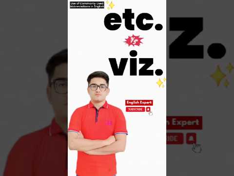 etc. Vs Viz. | Use of etc and viz. in English Grammar | English Expert #englishexpert #learnenglish