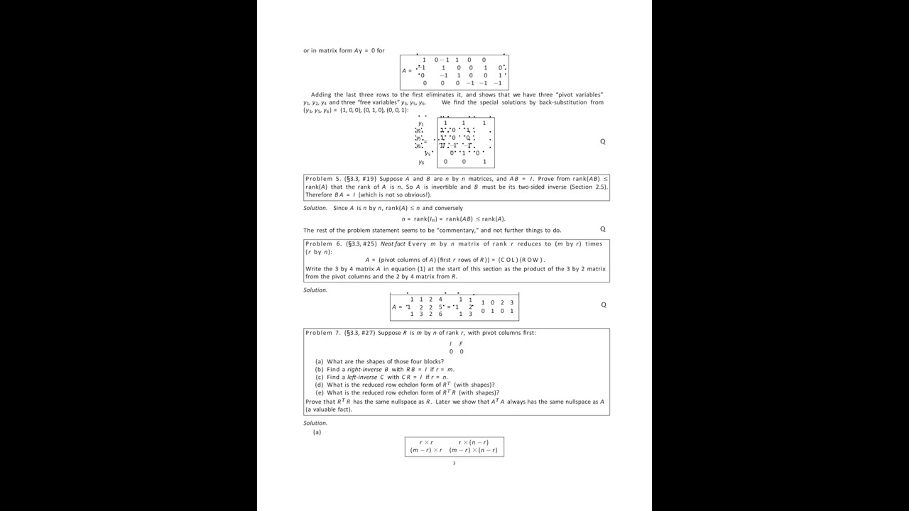 Linear Algebra |Math Assignment |