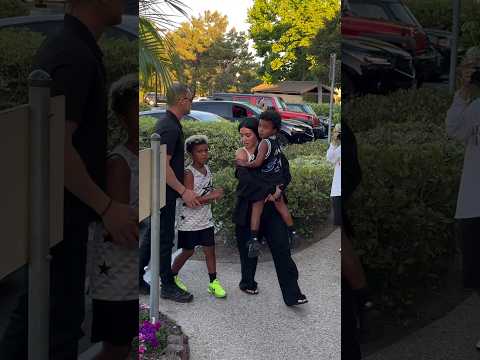 Kim Kardashian and her children head to the cafe